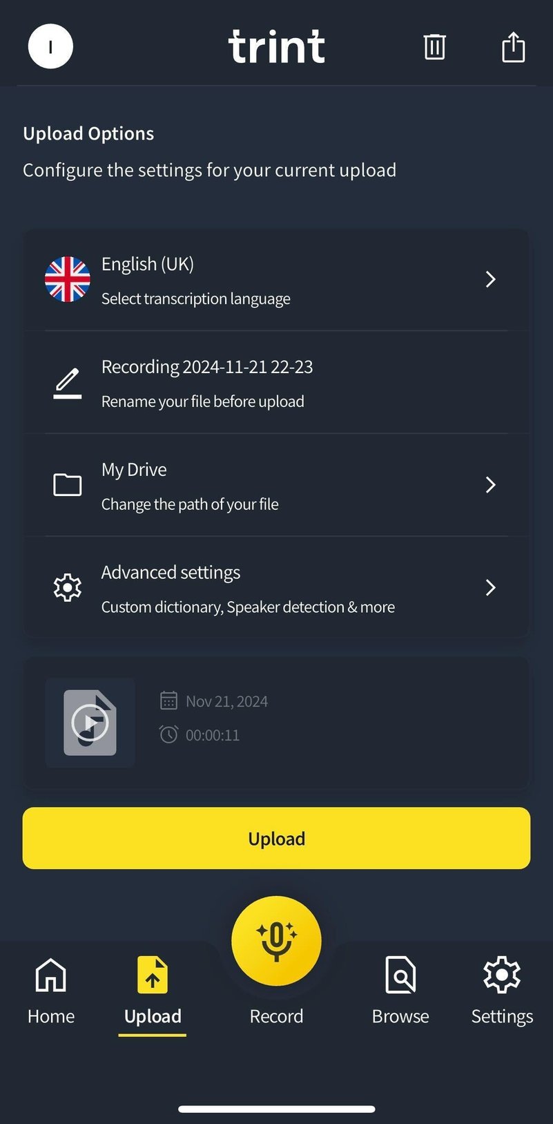 What is Trint's mobile app?